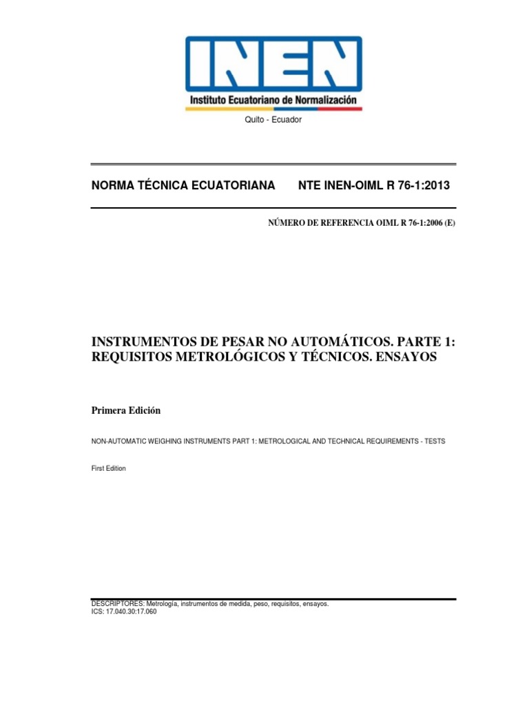 Normativa OIML R76 | PDF | Hardware de la computadora | Electrónica