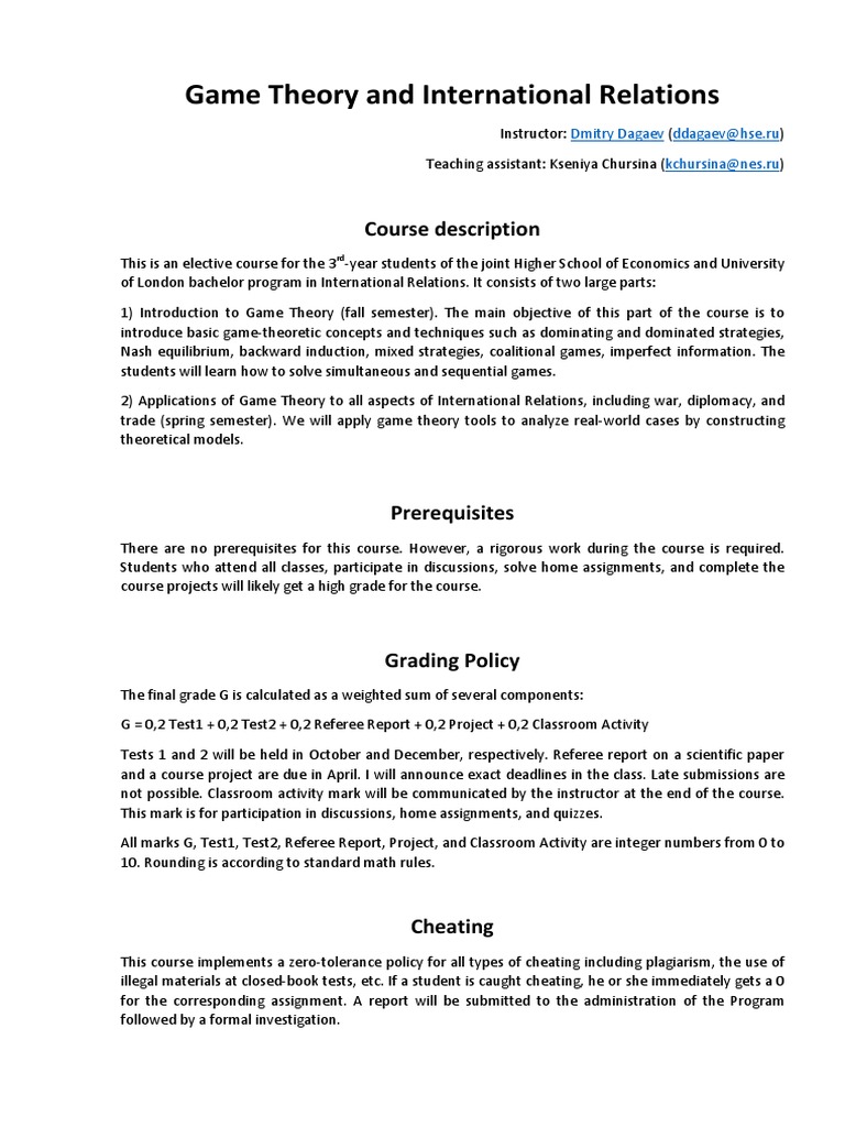 Game Theory | PDF | Game Theory | Economics Of Uncertainty