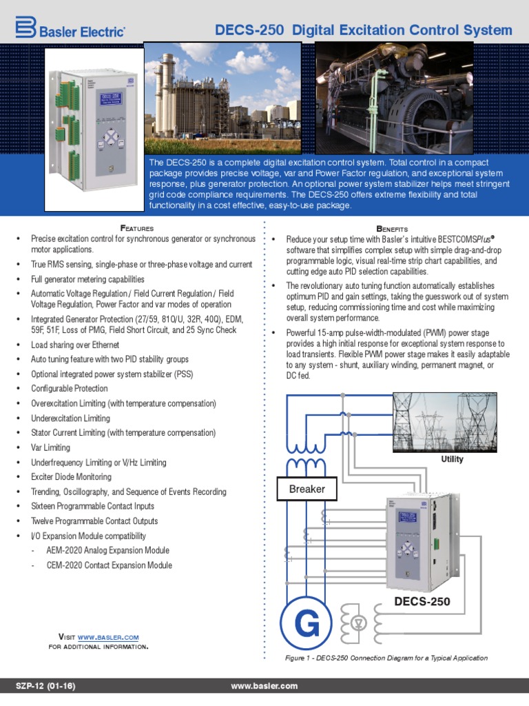DECS-250 Digital Excitation Control System: Eatures Enefits | PDF ...