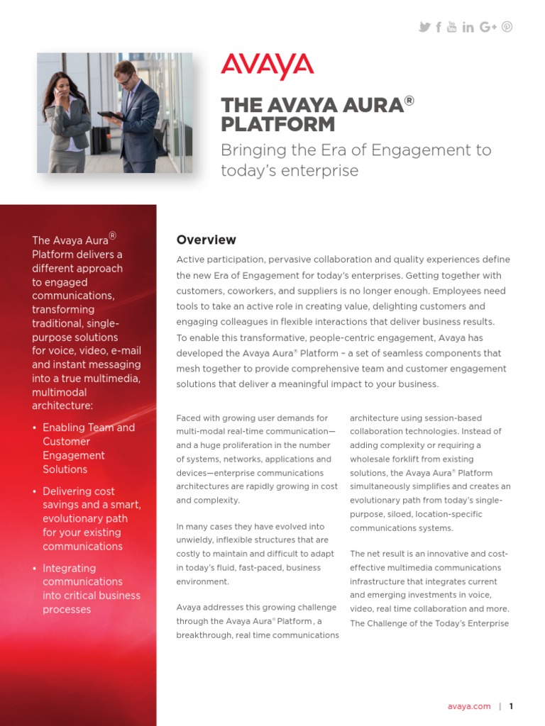 Avaya Aura Brochure | PDF | Instant Messaging | Session Initiation Protocol