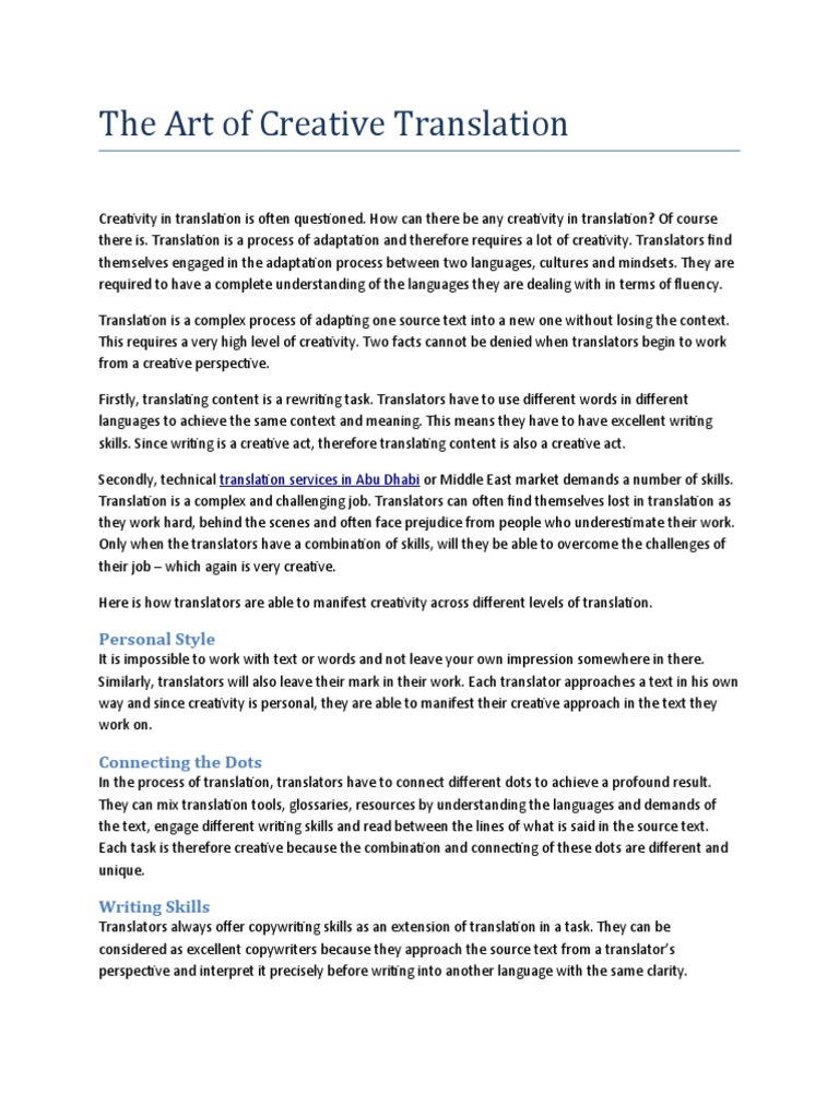 Creative Translation for Translators | PDF | Translations | Marketing