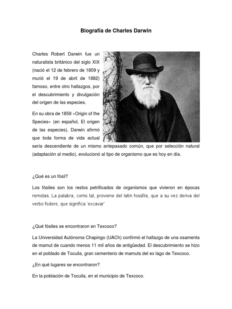 Biografía de Charles Darwin | Charles Darwin | Organismos