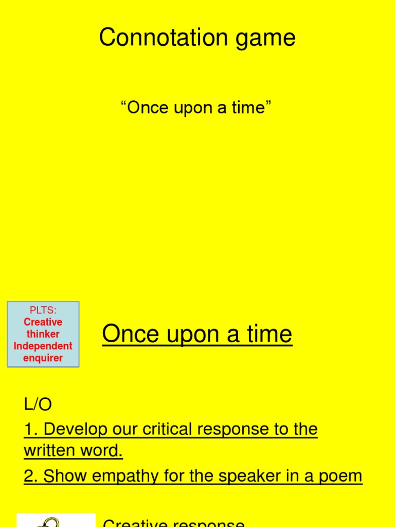 Connotation Game: "Once Upon A Time" | Download Free PDF | Poetry ...