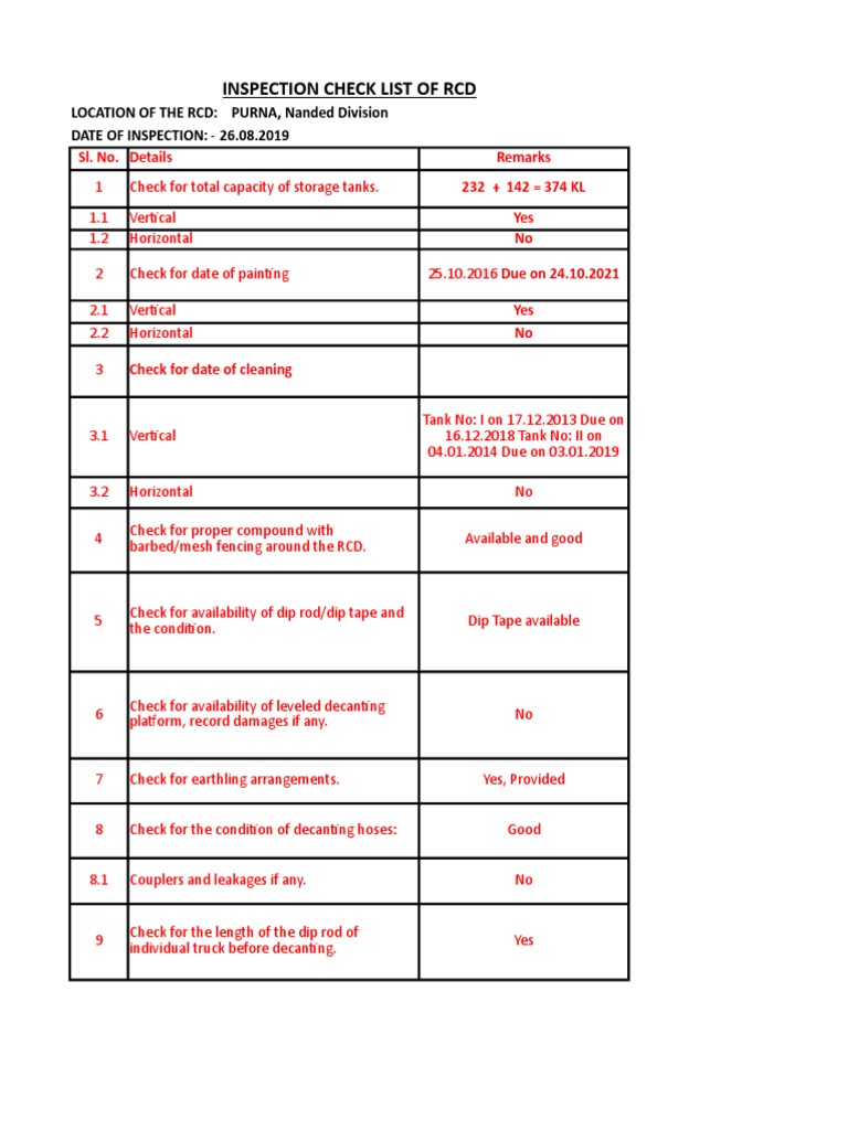 RCD-PAU Checklist | PDF | Truck | Manufactured Goods