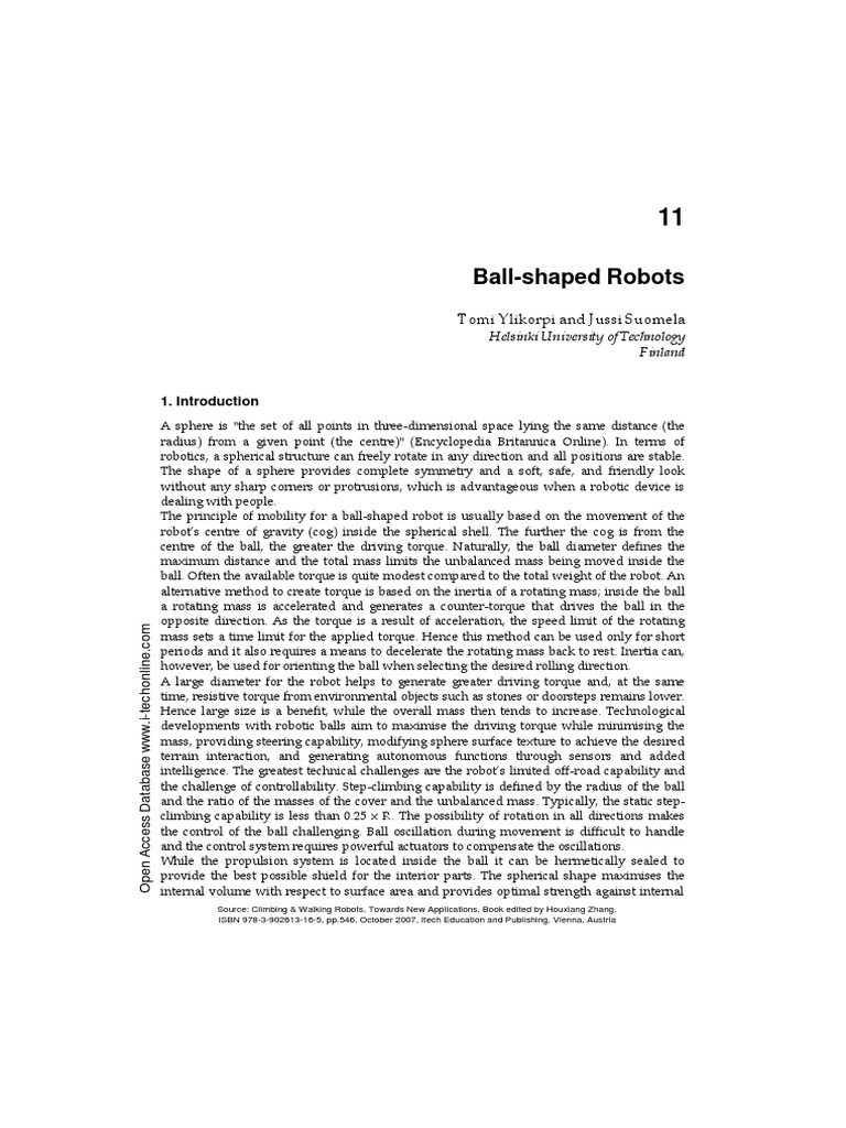 Intech-Ball Shaped Robots | PDF | Drag (Physics) | Augmented Reality