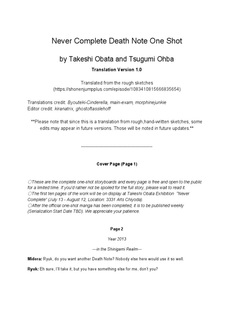 Never Complete One Shot Translation - v1 | PDF