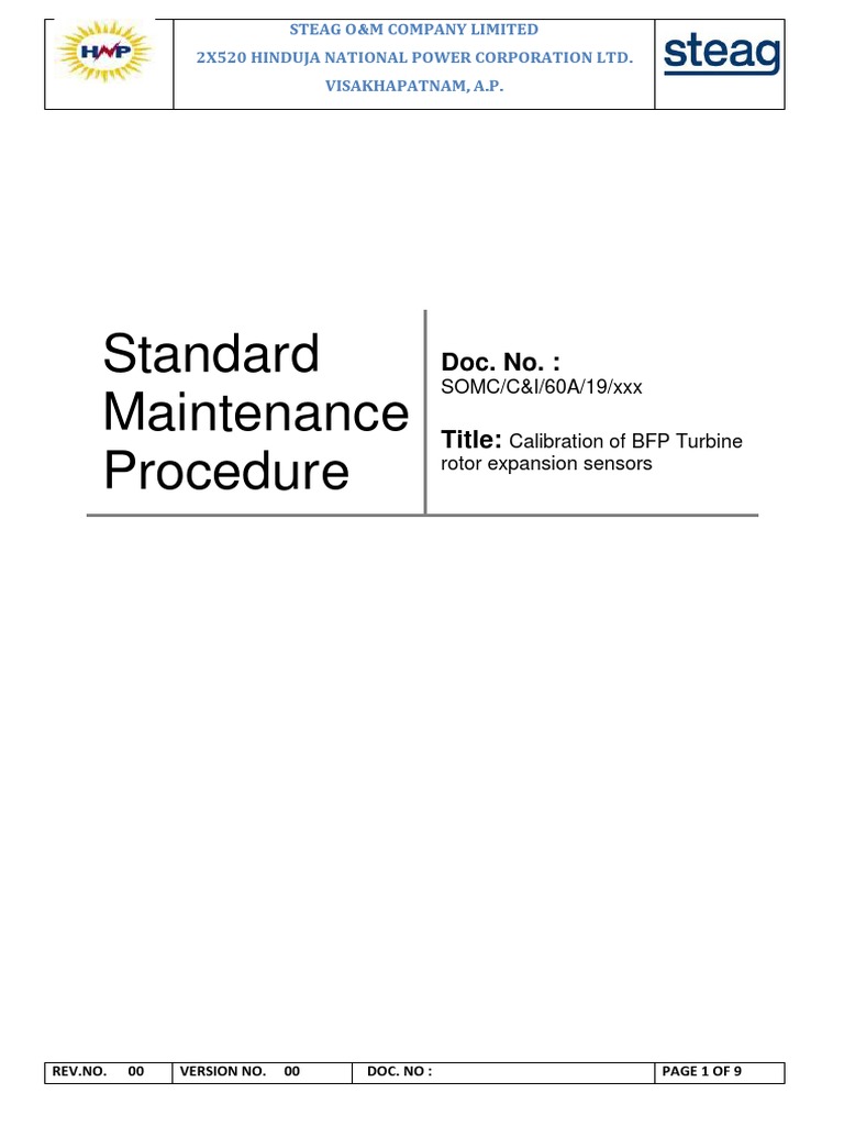 Calibrating BFP Turbine Expansion Sensors | PDF | Direct Current ...