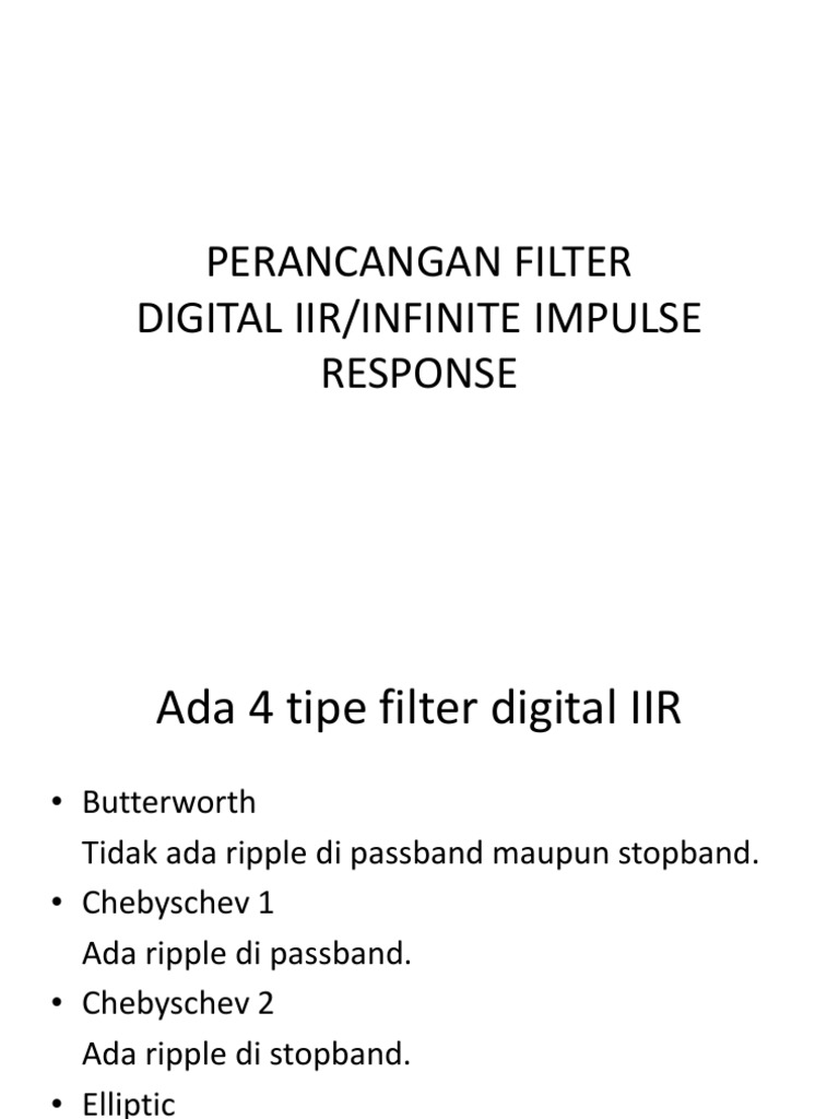 Step Perancangan Filter Digital IIR | PDF | Signal Processing | Telecommunications