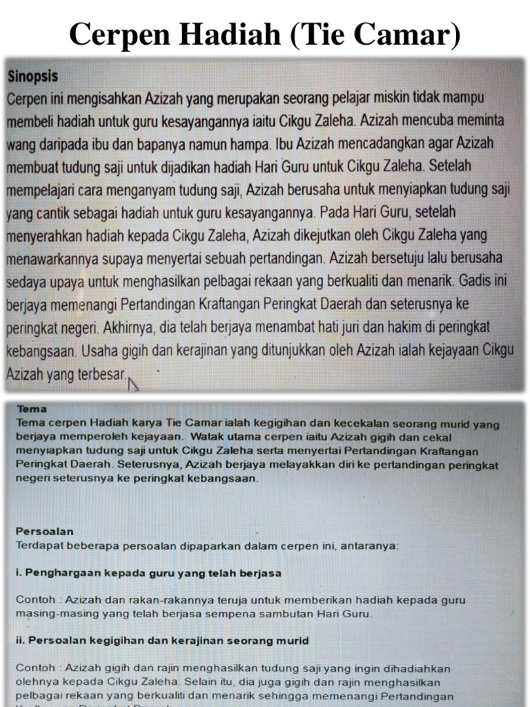 Cerpen Hadiah (Tie Camar) | PDF