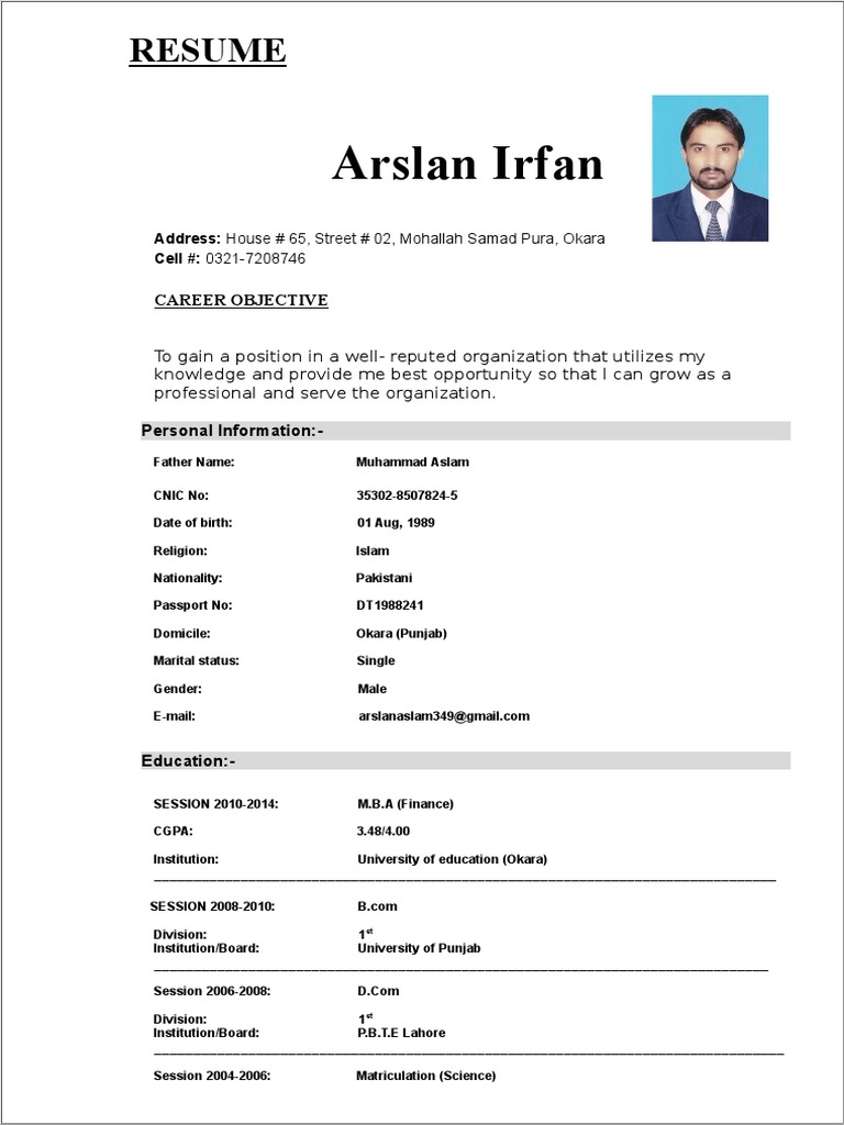 Arslan CV | PDF