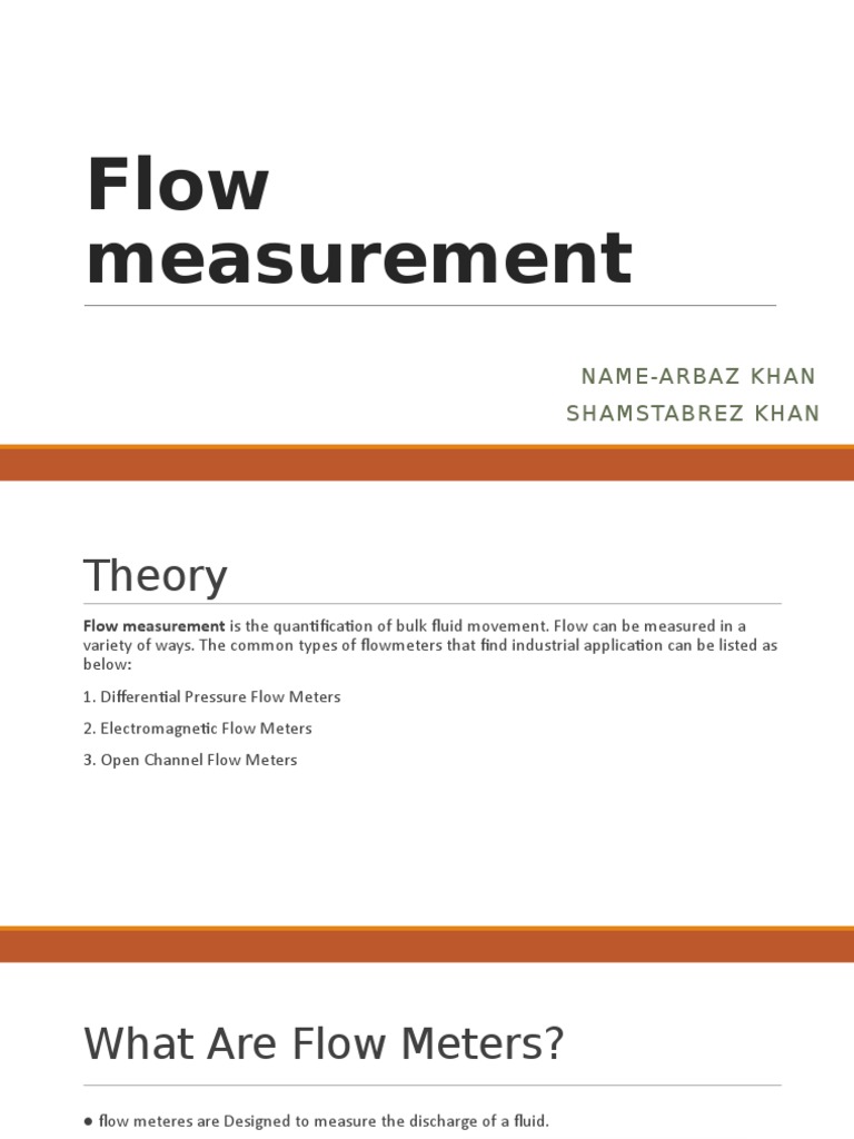 MMC PPT 3.2 | PDF | Flow Measurement | Fluid Dynamics