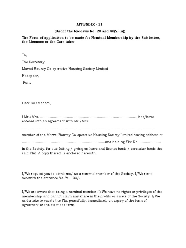 Nominal Membership Form | PDF | Finance & Money Management | Law