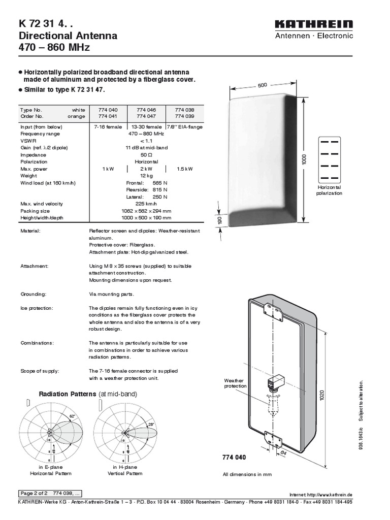 UHF Antenna Panel | PDF | Antenna (Radio) | Radio Technology