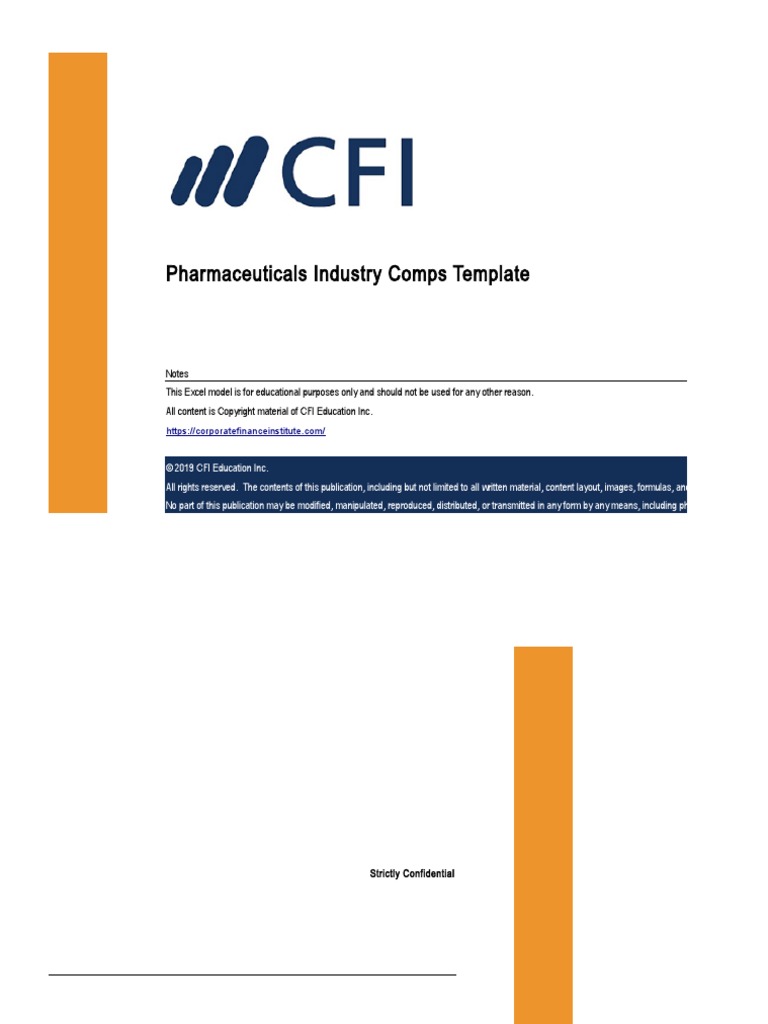 Pharmaceuticals Industry Comps Template | PDF | Earnings Before ...