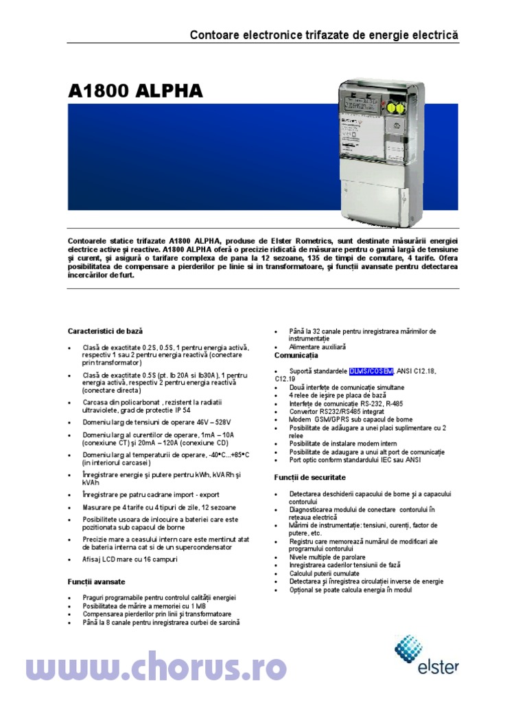 Contoare Electronice Trifazate Elster PDF | PDF