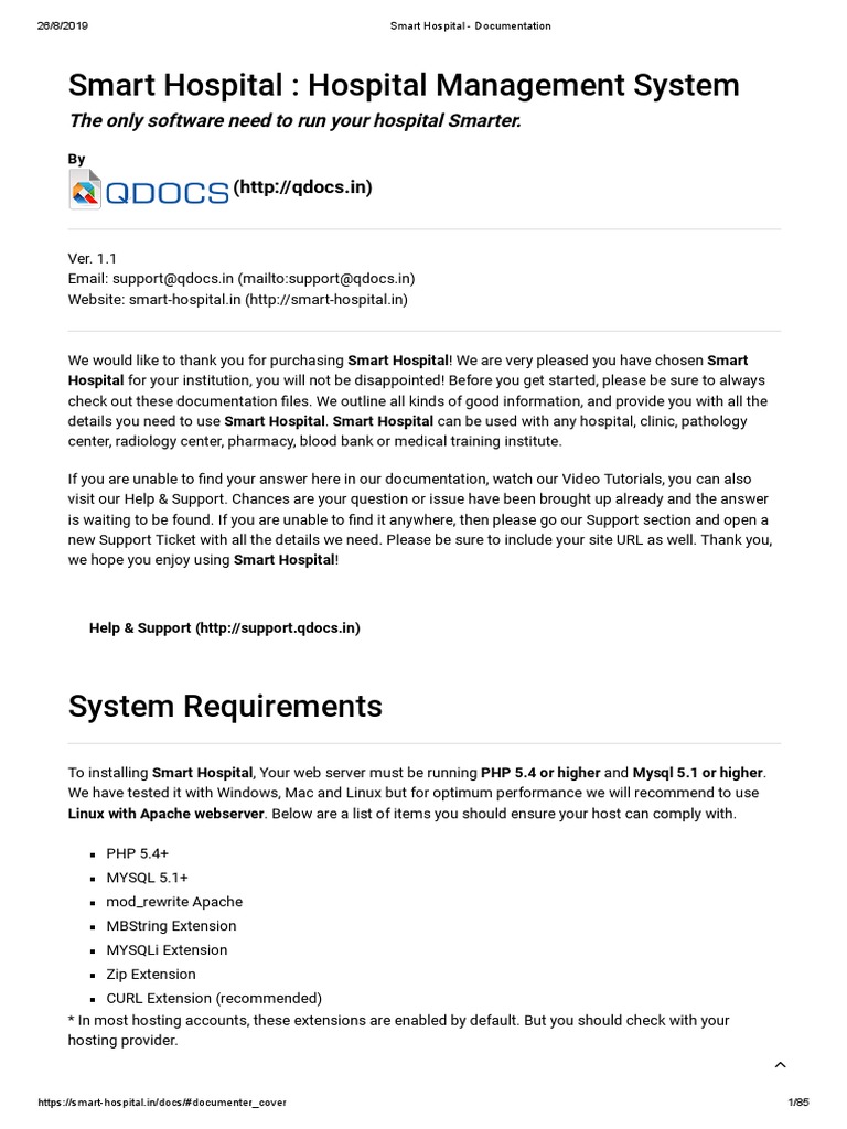 Smart Hospital - Documentation | PDF | Invoice | Payroll