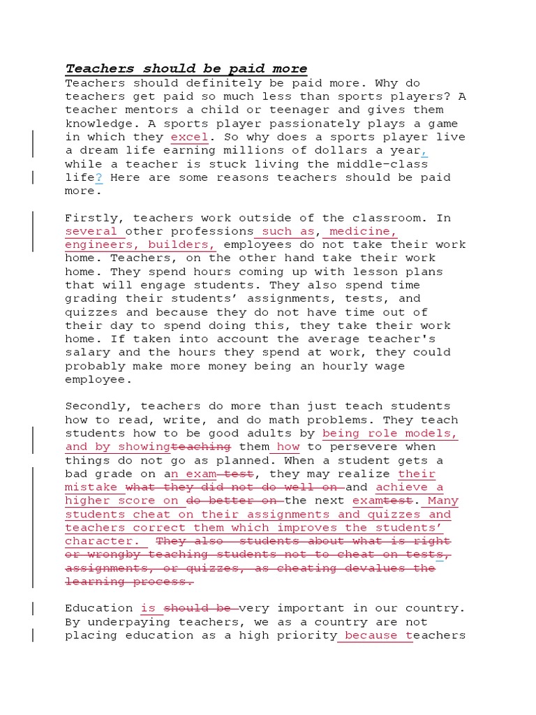 Teachers Should Be Paid More | PDF | Teachers | Test (Assessment)