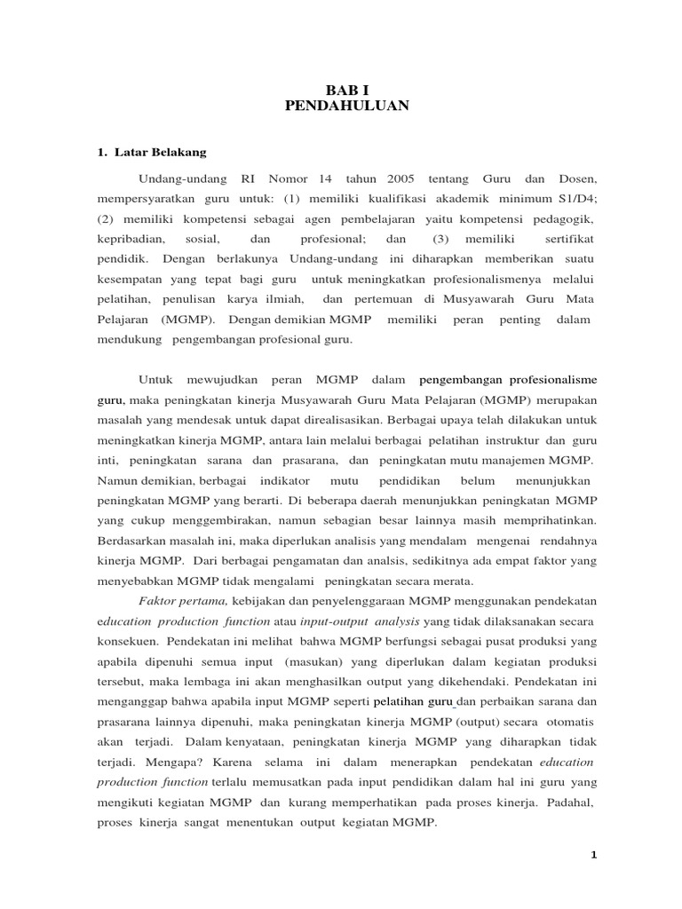 Contoh Program Kerja MGMP | PDF