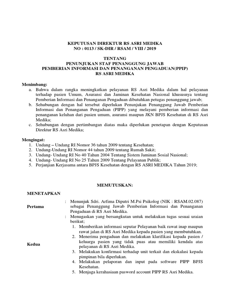 SK Petugas Pipp | PDF