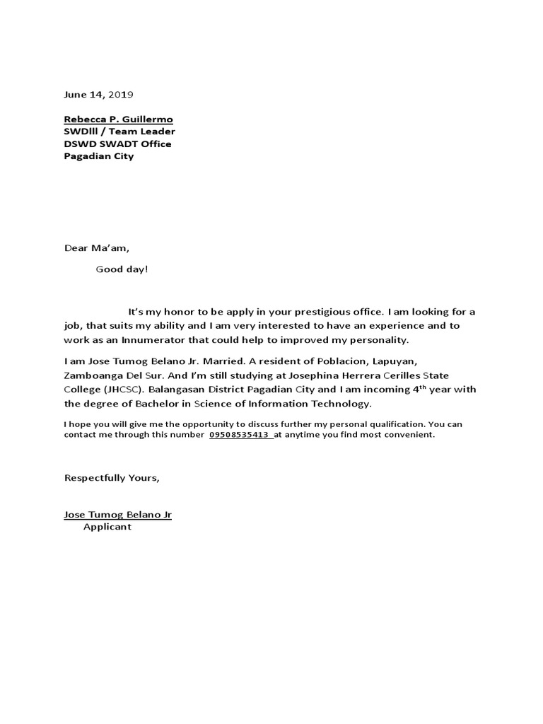 Rebecca P. Guillermo SWDLLL / Team Leader DSWD Swadt Office Pagadian ...