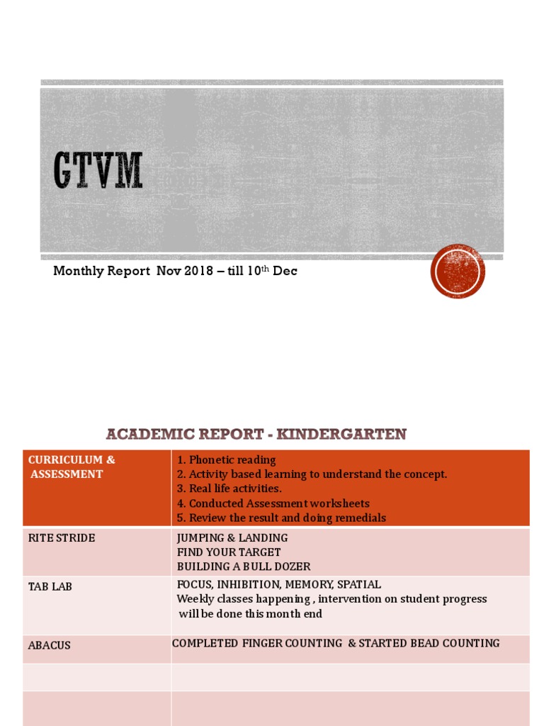 Academic Report - Dec | PDF | Cognition