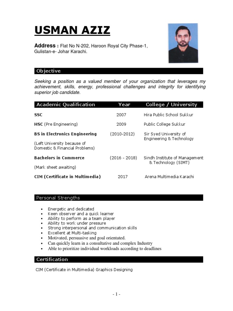 Usman CV 1 | PDF | Multimedia | Software