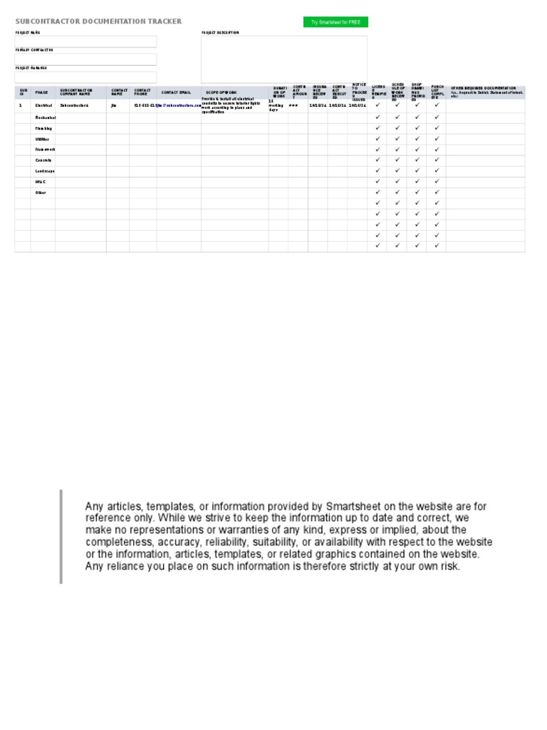 Subcontractor Documentation Tracker | Download Free PDF | Computing ...