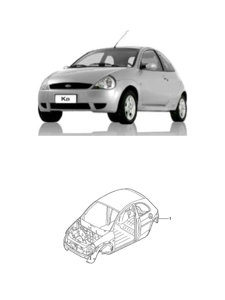 Partes de carrocería del Ford Ka | PDF | Hatchbacks | Vehículos Ford