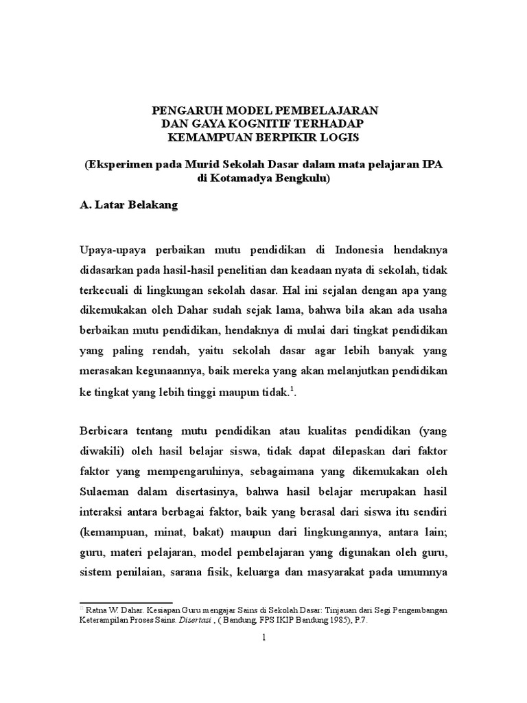 Contoh Proposal Disertasi | PDF