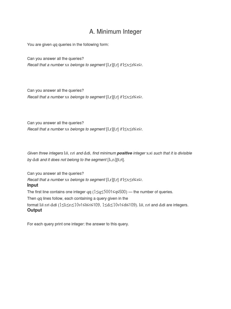 Codeforces Problem A Round 58 Pdf