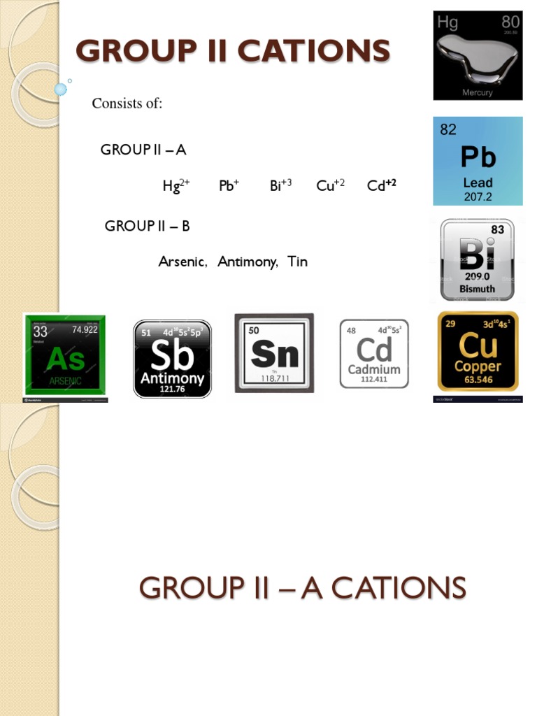 Group II Cations | PDF | Tin | Arsenic
