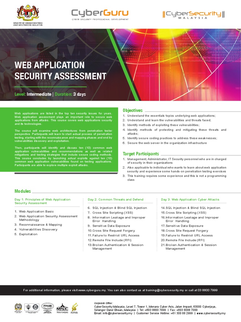 Web Application Security Assessment | PDF | Computer Security | Security