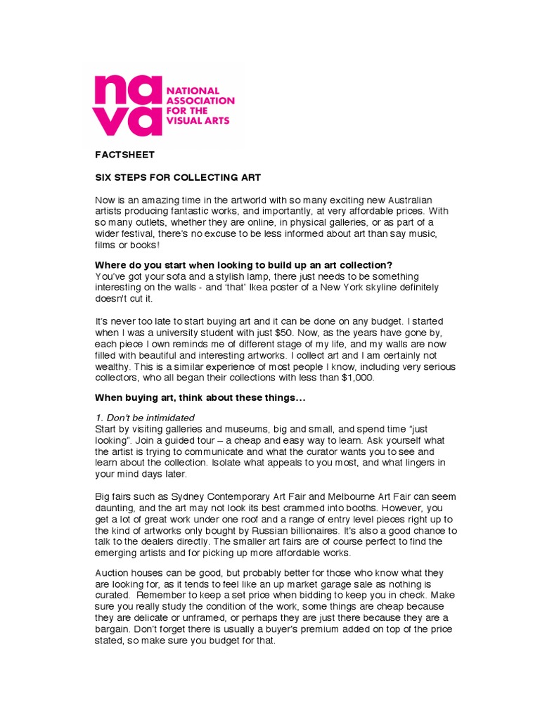 Six Steps to Start Art Collecting | PDF