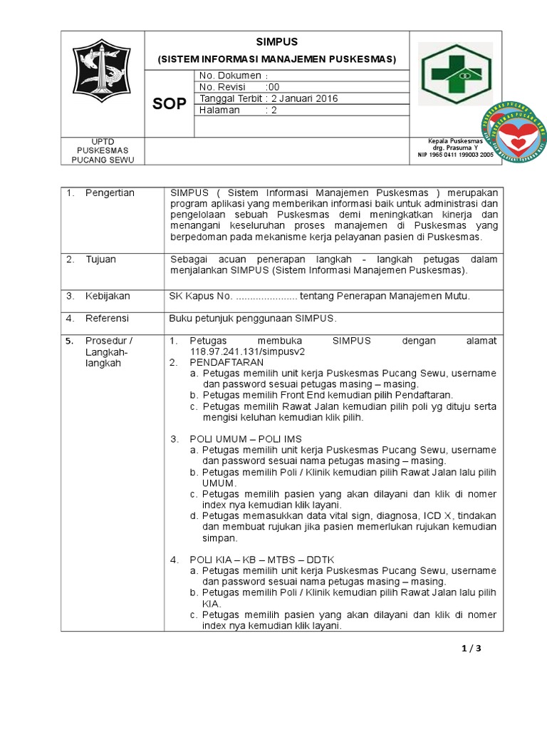 Sop Simpus | PDF