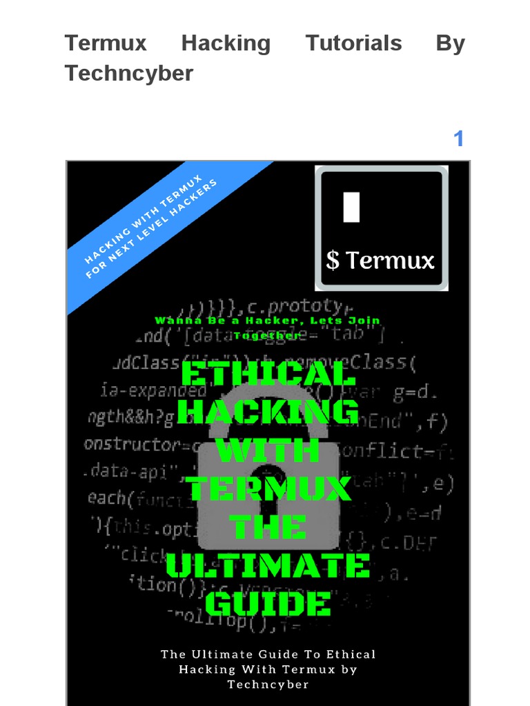 Termux Tutorials by Techncyber | PDF | Security Hacker | Android (Operating System)