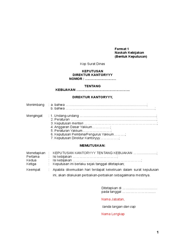 Contoh Form Tata Persuratan | PDF