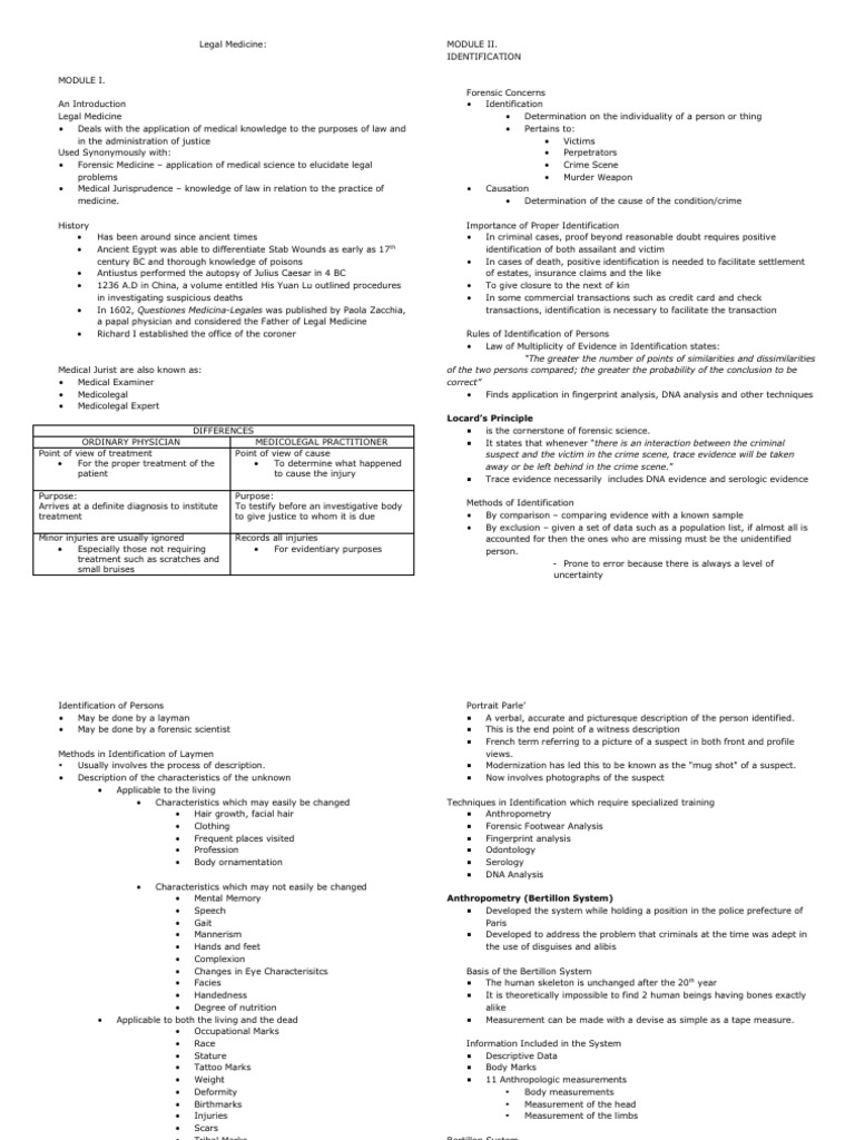 Med Jur Handout 2019 | PDF | Dna Profiling | Microsatellite