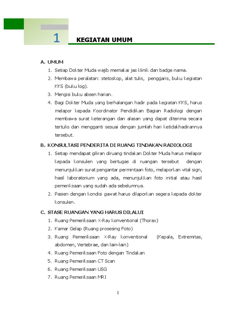 Isi Logbook Radiologi | PDF
