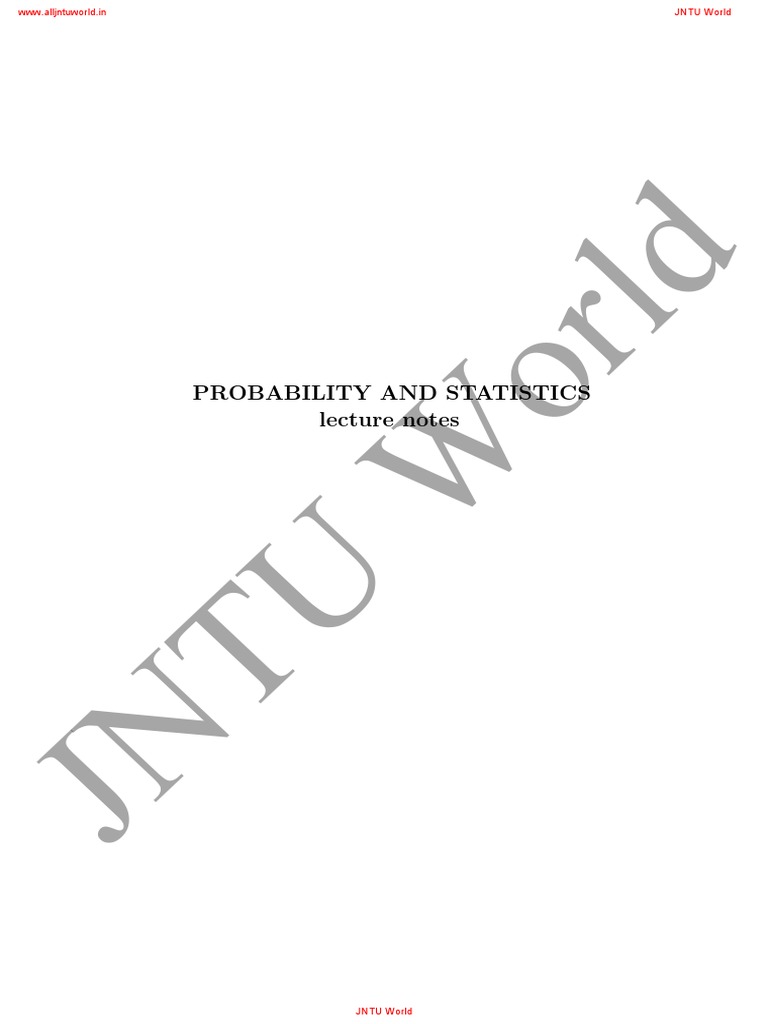 Probability Statistics | PDF | Probability Theory | Statistics