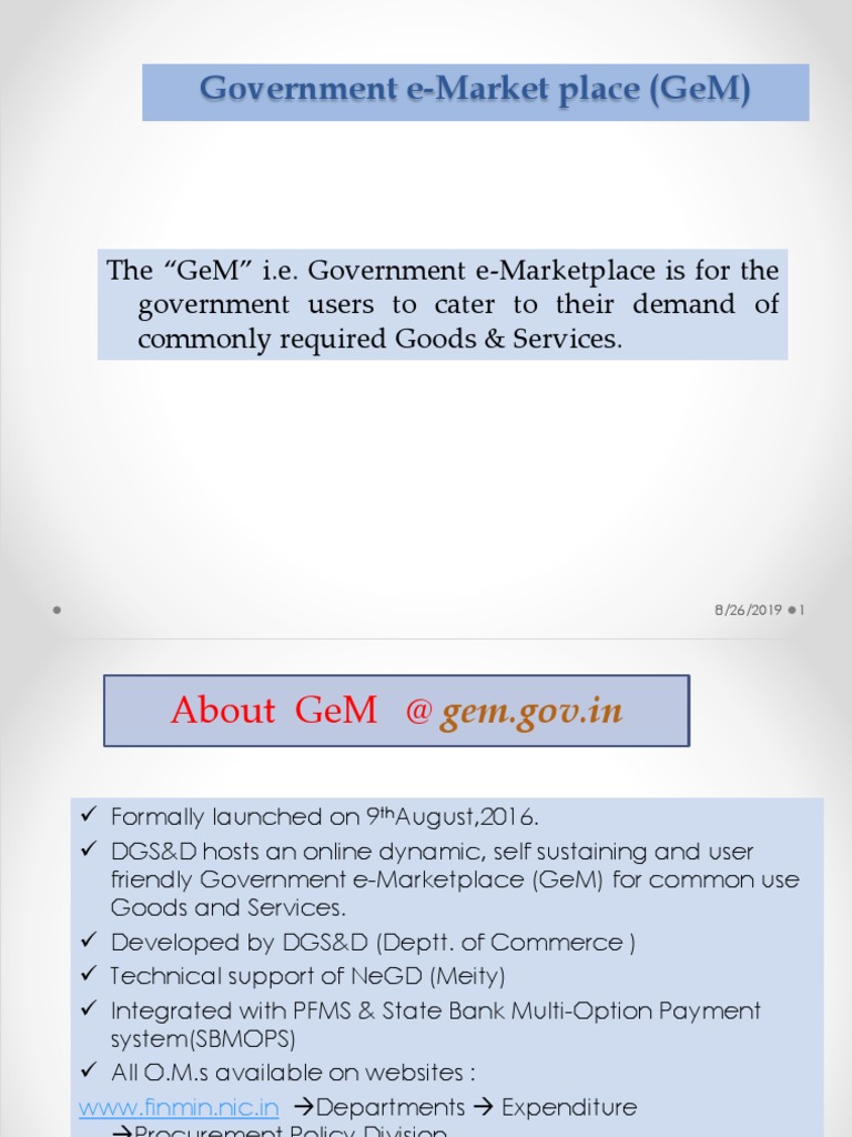 Government e-Marketplace Overview | PDF | Receipt | Invoice