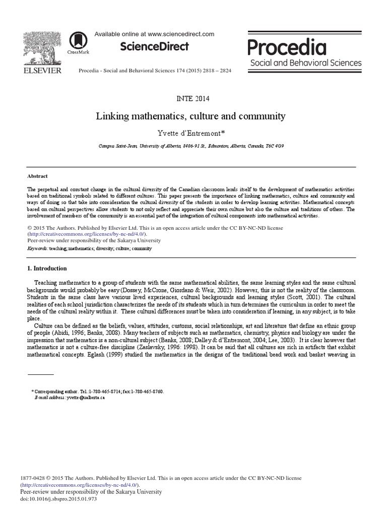 Linking Mathematics Culture and Community | PDF | Learning ...