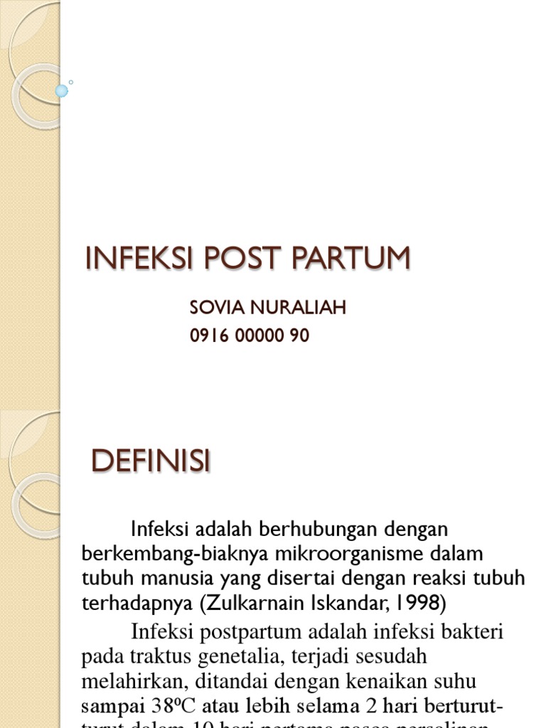 Infeksi Postpartum: Definisi dan Pencegahan | PDF | Kesehatan Holistik ...