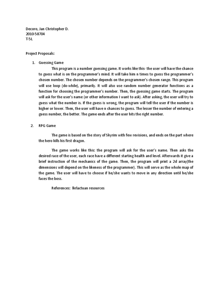 CMSC Project Proposal | PDF | Games & Activities CMSC Project Proposal | PDF | Games & Activities