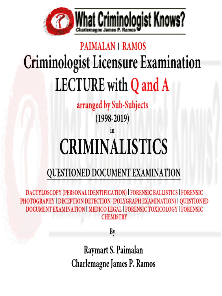 Lecture and Q and A Series in Questioned Document Examination PDF | PDF ...