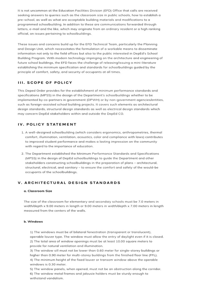 Establishing Minimum Performance Standards and Specifications for ...