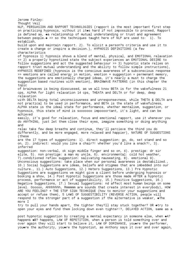 Hypnosis - Inductions, Scripts, Language | PDF | Hypnosis | Feeling