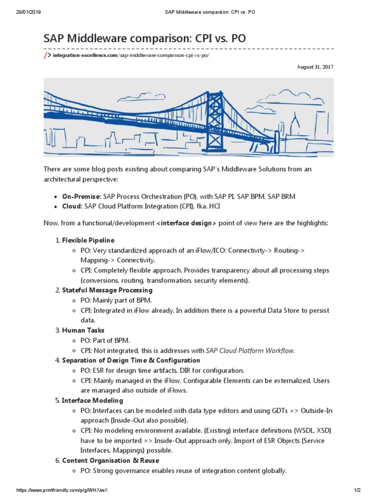 SAP Middleware Comparison - CPI vs. PO | PDF | Business Process ...