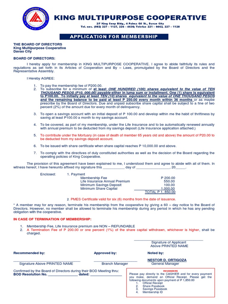 Membership Application Form | PDF | Life Insurance | Identity Document