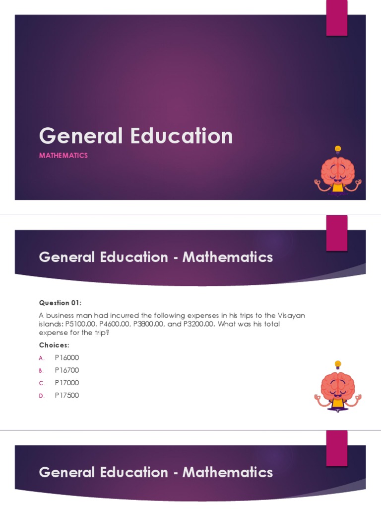 01 General Education Mathematics PDF | PDF
