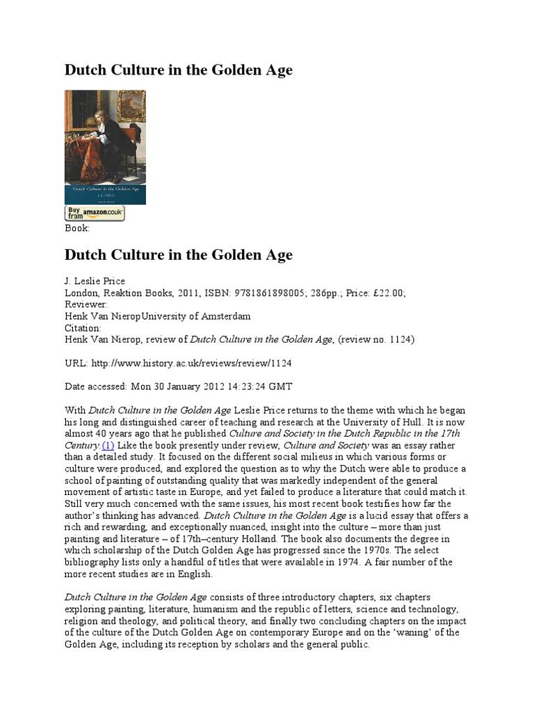 Dutch Culture in The Golden Age | PDF | Renaissance | Humanism